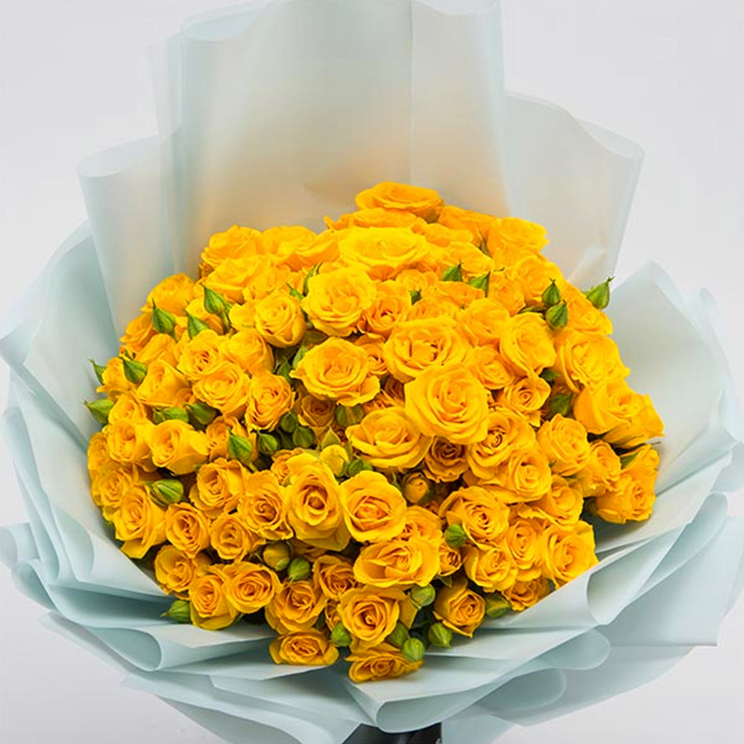 Beautifully Tied Yellow Spray Roses Bouquet Delivery in Singapore - FNP SG