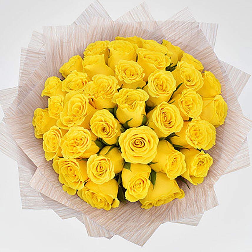 35 Yellow Roses Bouquet Delivery in Singapore - FNP SG