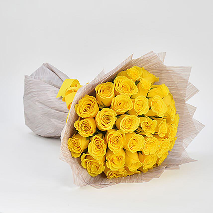 35 Yellow Roses Bouquet Delivery in Singapore - FNP SG