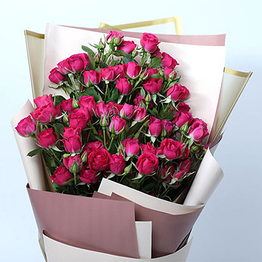 Dark Pink Spray Roses Bouquet Delivery in Singapore - FNP SG