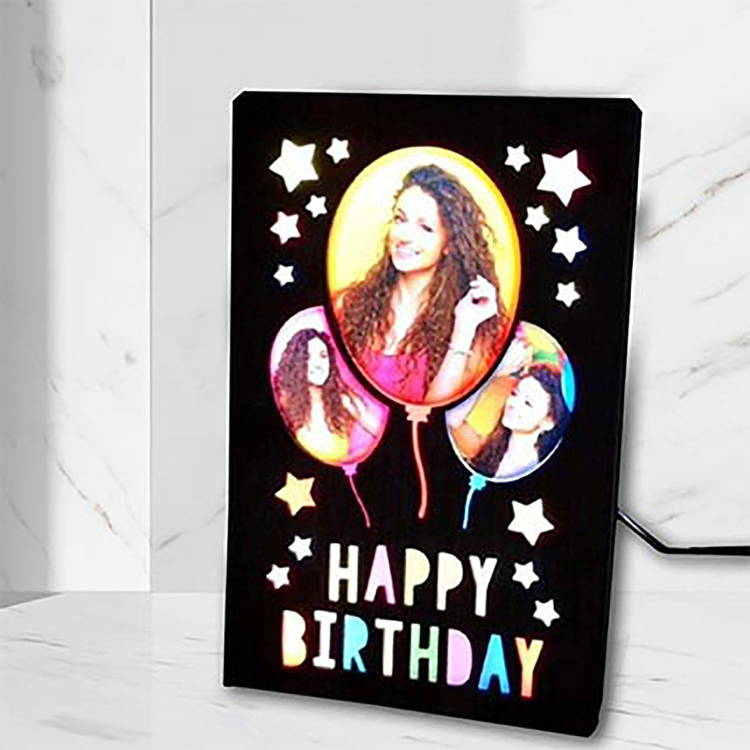 Personalised Happy Birthday Led Lights Frame Delivery in Singapore - FNP SG