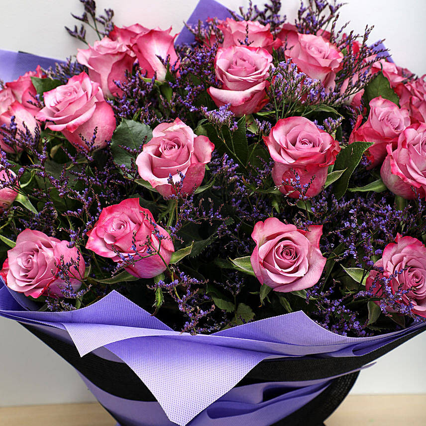 Dual Shade Purple Roses Bouquet Delivery in Singapore - FNP SG