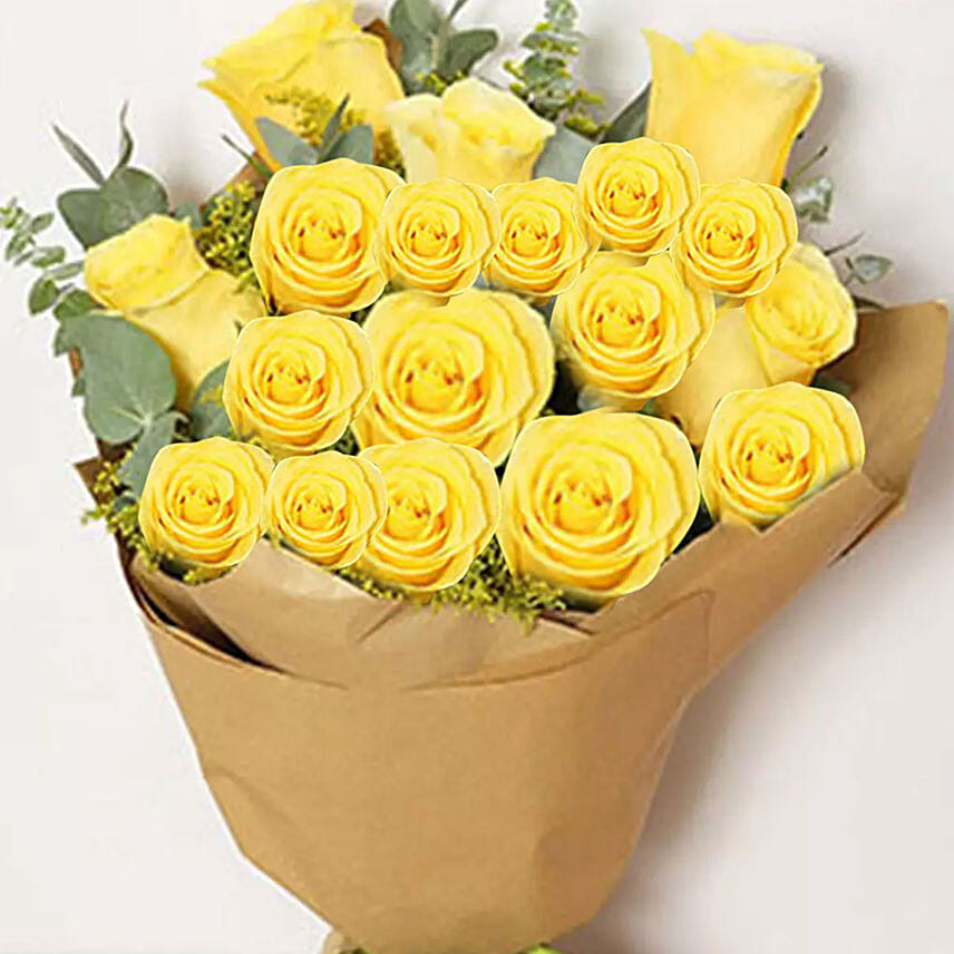 18 Yellow Roses Bouquet Delivery in Singapore - FNP SG