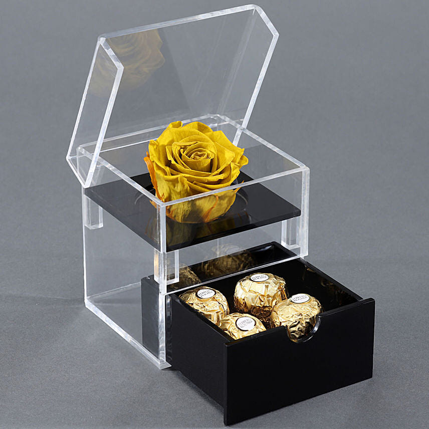 Olive Green Forever Rose Chocolates Combo Delivery in Singapore - FNP SG