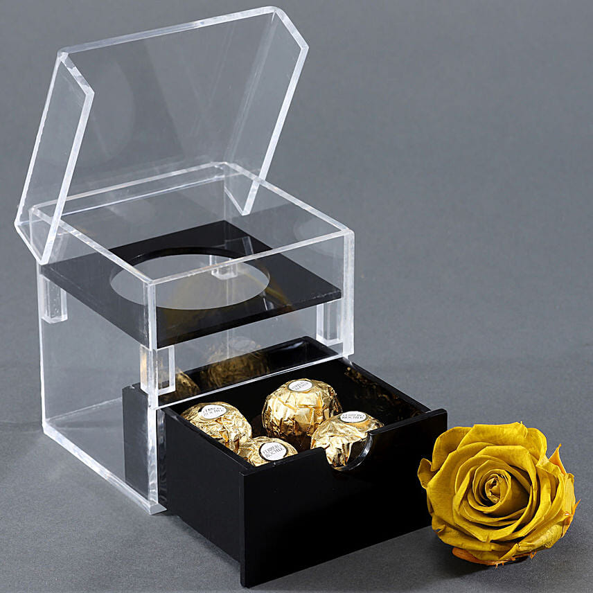 Olive Green Forever Rose Chocolates Combo Delivery in Singapore - FNP SG