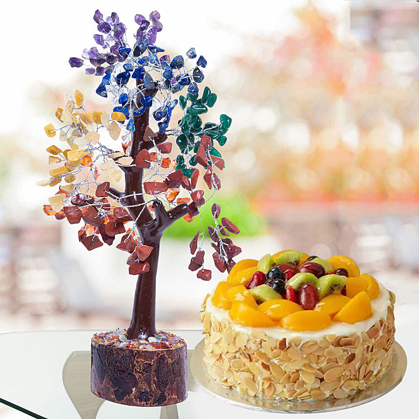 5 Chakra Wish Tree with Fruit Cake Delivery in Singapore - FNP SG