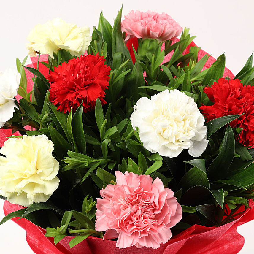 Beautiful 8 Mixed Carnations Bouquet Small Delivery in Singapore - FNP SG