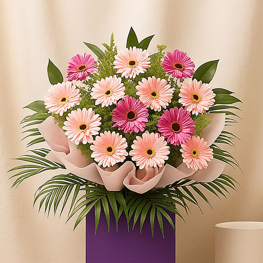 Light N Dark Pink Gerberas Flower Stand Delivery in Singapore - FNP SG