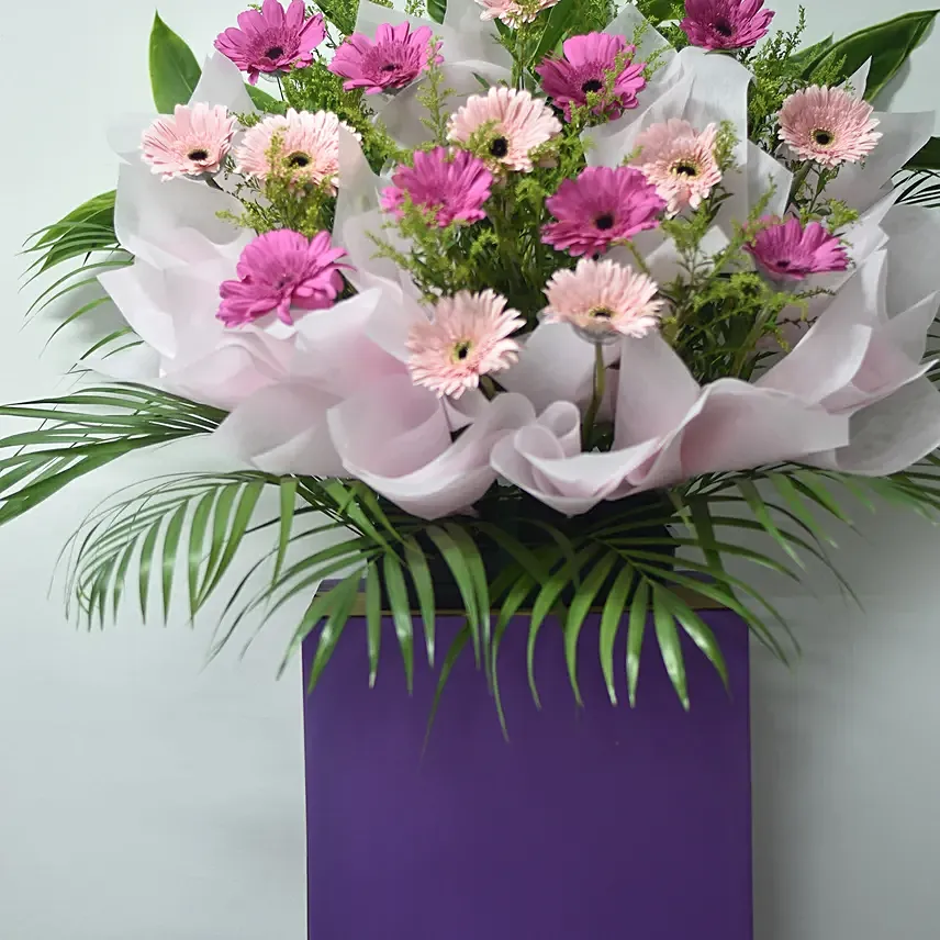 Light N Dark Pink Gerberas Flower Stand Delivery in Singapore - FNP SG