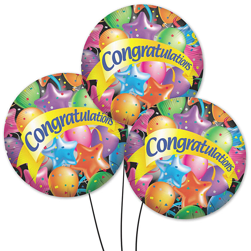 Bouquet of 3 Congratulations Balloon Delivery in Singapore - FNP SG
