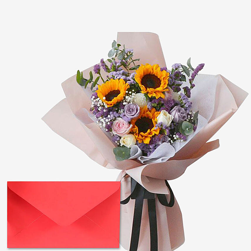 Sunshine Bunch With Greeting Card Delivery in Singapore - FNP SG