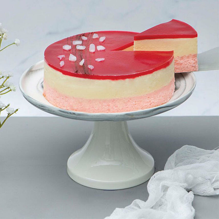 Raspberry Lychee Rose Cake With Lily Plant Delivery in Singapore - FNP SG