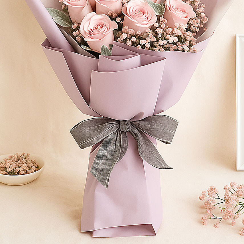 Beautiful Pink Roses Bouquet Delivery in Singapore - FNP SG
