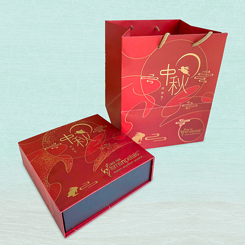 Online Pure White Lotus Mooncake With 3 Pcs Pomelo Fruit Gift Delivery ...