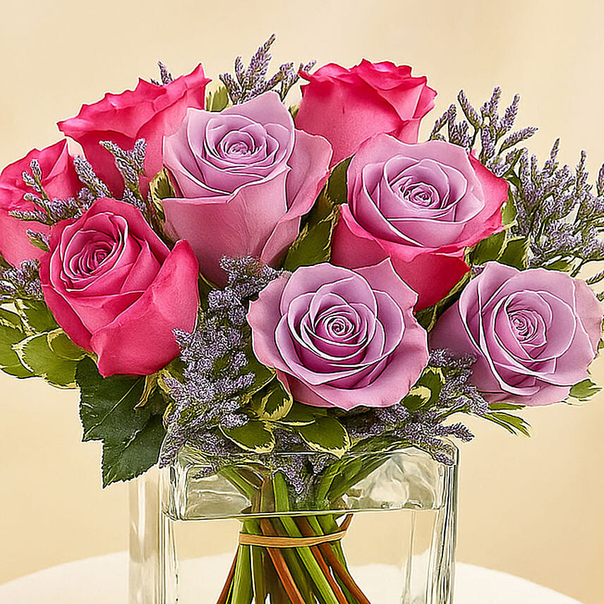 Royal Purple Roses Vase Delivery in Singapore - FNP SG