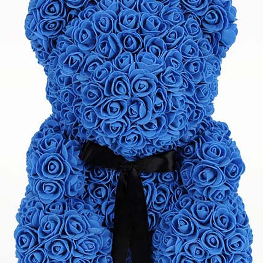 Artificial Blue Roses Teddy Delivery in Singapore - FNP SG