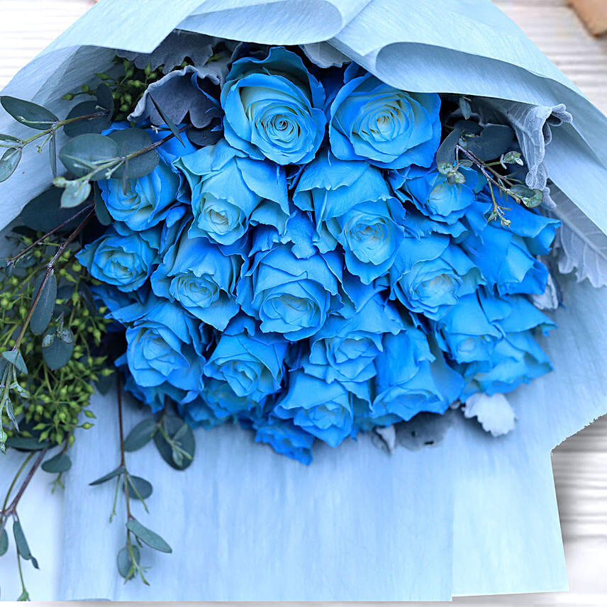 Floral Blue Roses Bouquet Delivery in Singapore - FNP SG