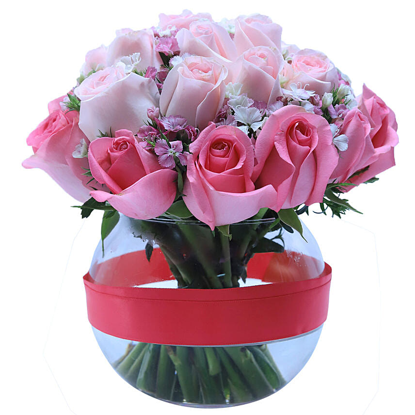 Glowing Roses In Fish Bowl Delivery in Singapore - FNP SG