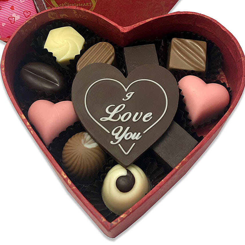 I Love You Assorted Chocolate In Heart Shape Box Delivery in Singapore ...