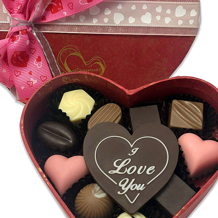 I Love You Assorted Chocolate In Heart Shape Box Delivery in Singapore ...