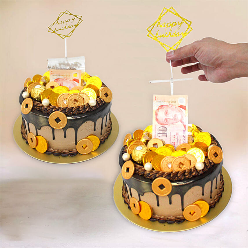 Chocolate Ganache Money Pulling Cake 20$ Inside Delivery in Singapore ...