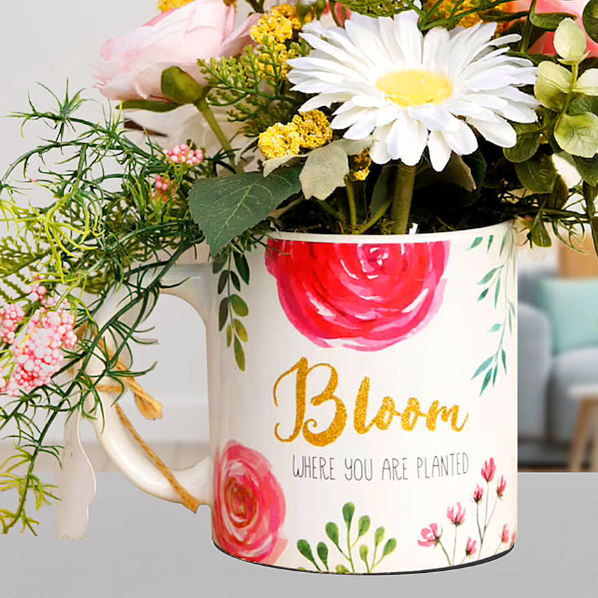 Majestic Mixed Flowers In Bloom Mug Delivery in Singapore - FNP SG