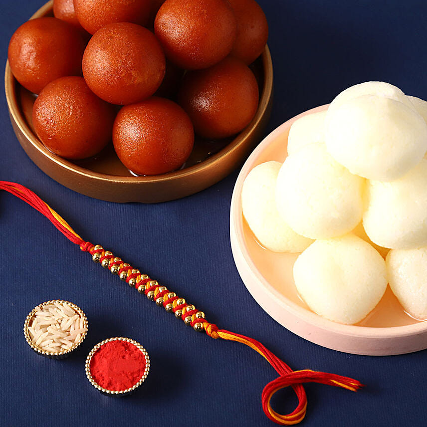Sneh Classic Look Rakhi & Sweets Tin Delivery in Singapore - FNP SG
