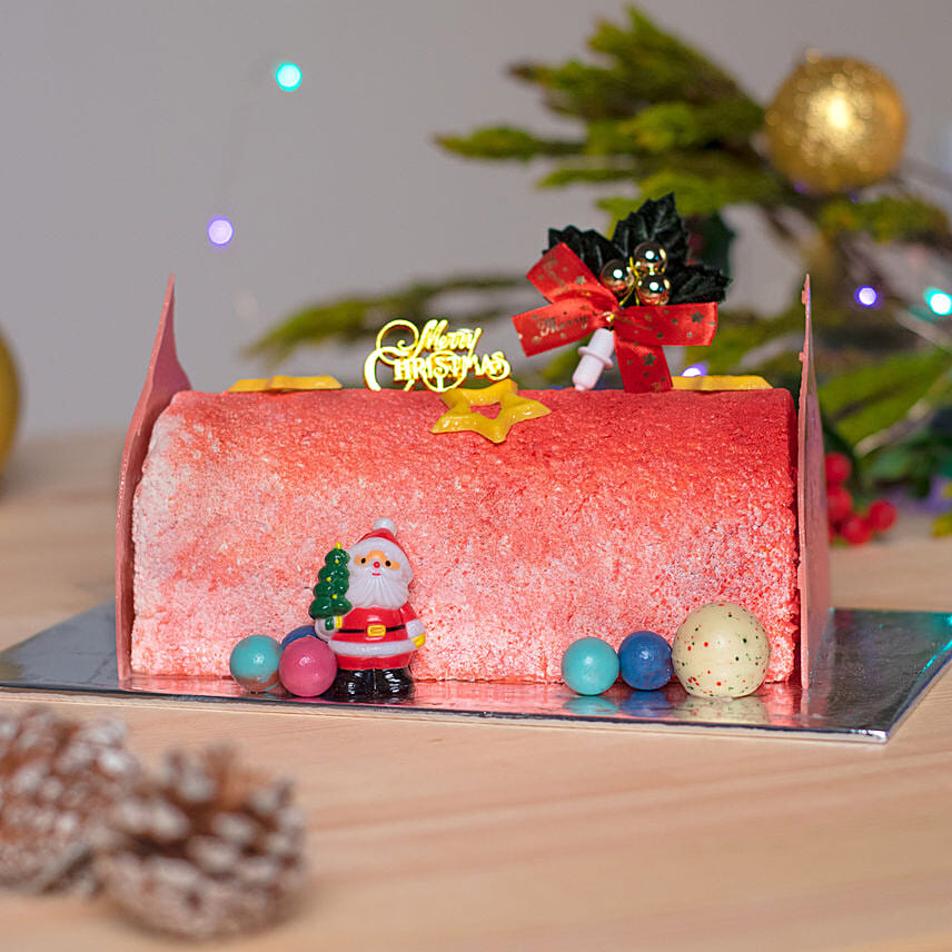 Xmas Mix Berries Yoghurt Yule Log Cake Delivery in Singapore - FNP SG