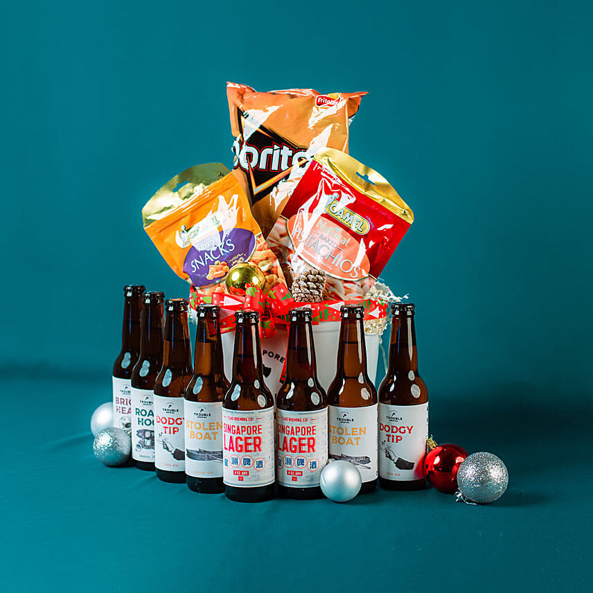 Bucket Full Of Beer N Munchies Delivery in Singapore - FNP SG