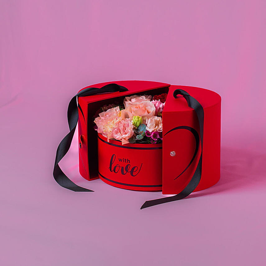 Mixed Flowers Box Arrangement For Valentine Delivery in Singapore - FNP SG