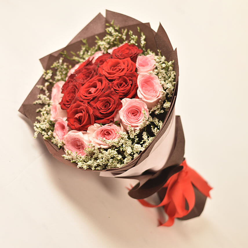 Beauty Red N Pink Roses Bouquet Delivery in Singapore - FNP SG