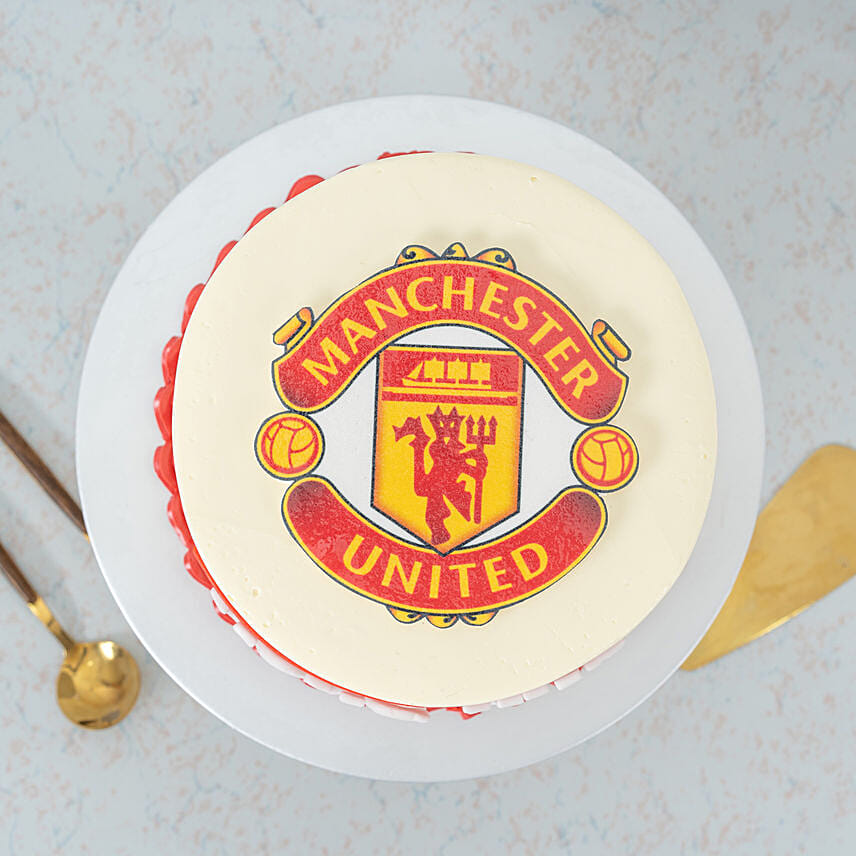 2D Manchester United Rose Lychee Cake 6 inch Delivery in Singapore - FNP SG