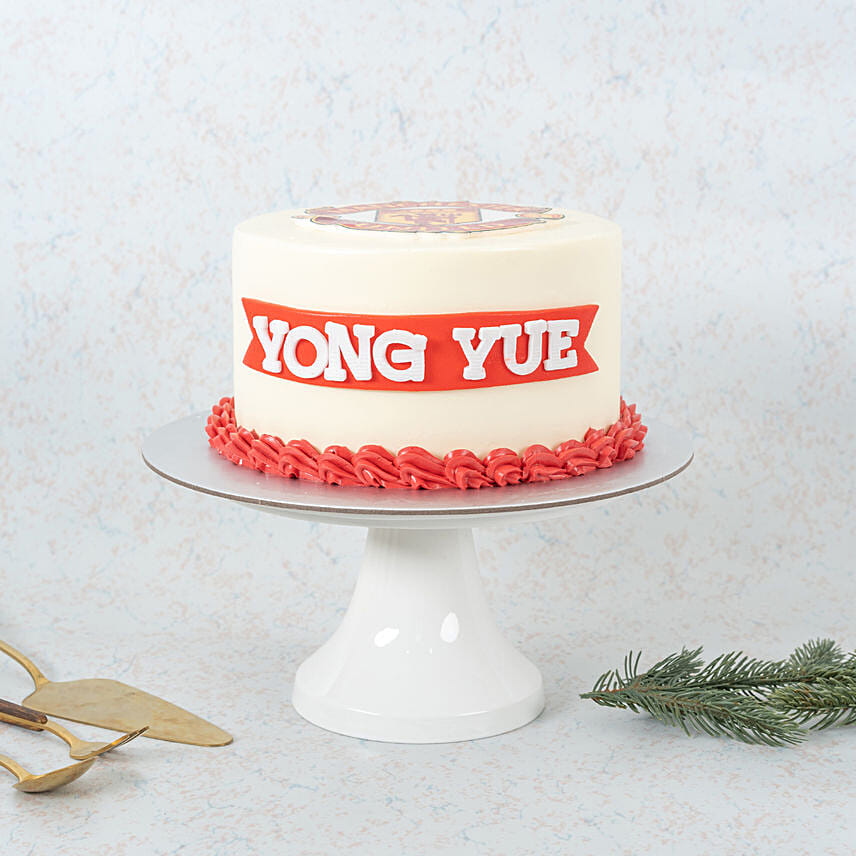 2D Manchester United Rose Lychee Cake 8 inch Delivery in Singapore - FNP SG