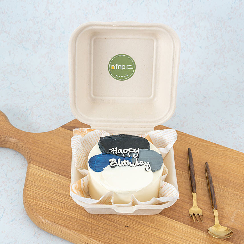 Abstract Navy Blue Bento Rose Lychee Cake Delivery in Singapore - FNP SG
