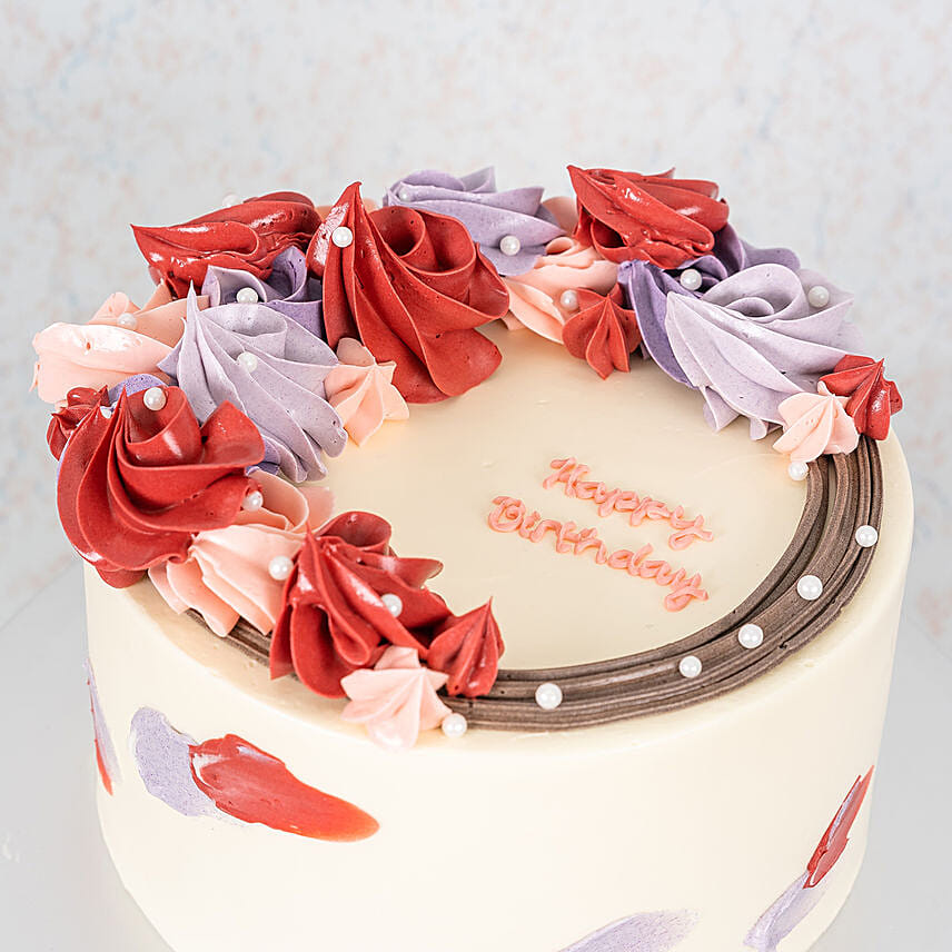 Online Rosetta Wreath Rose Lychee Cake 8 inch Gift Delivery in SGP - FNP