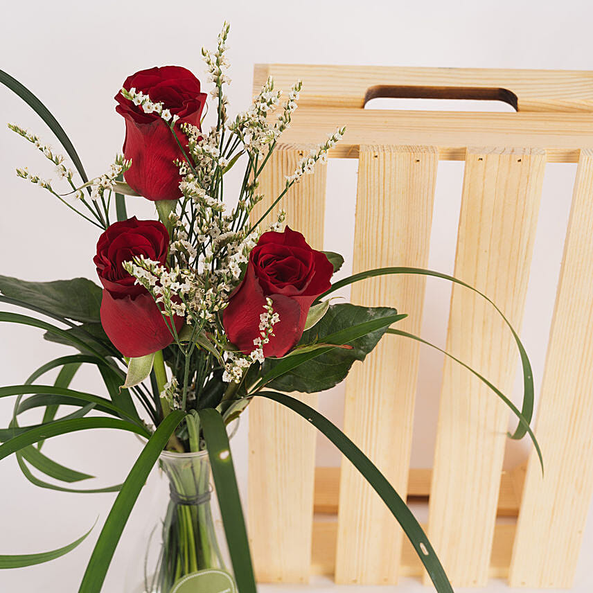 Red Roses & Limonium Arrangement Delivery in Singapore - FNP SG