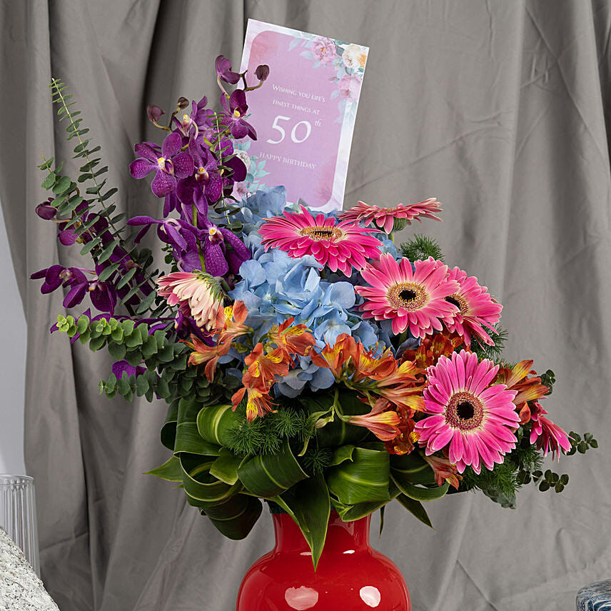 50th Birthday Flowers Arrangement Delivery in Singapore - FNP SG