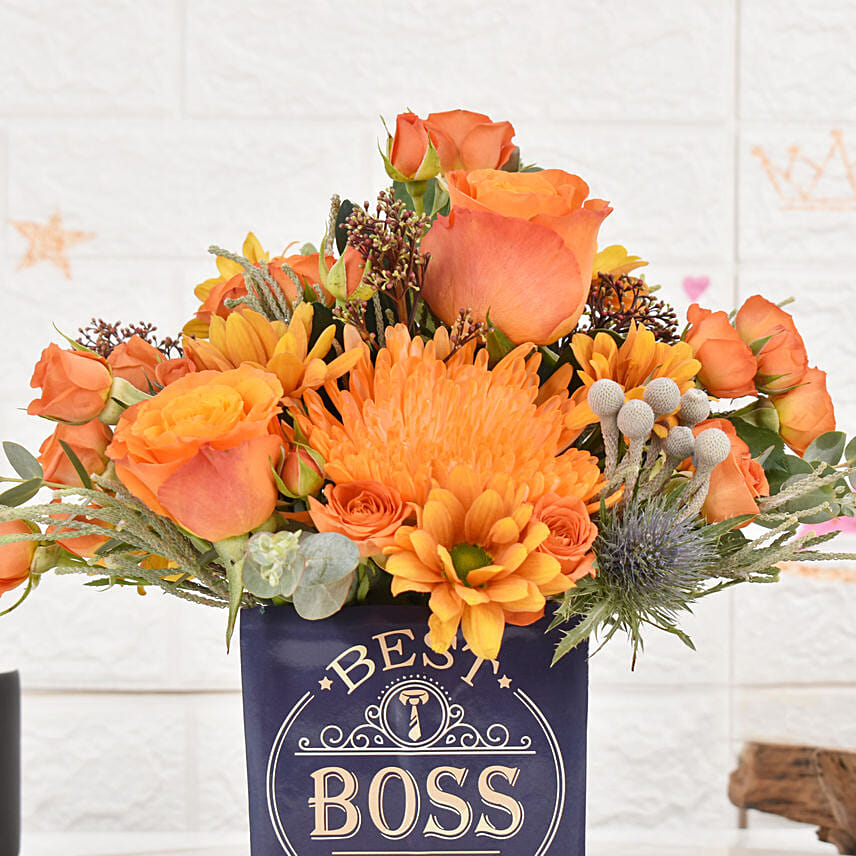 Best Boss Ever Flower Vase Delivery in Singapore - FNP SG