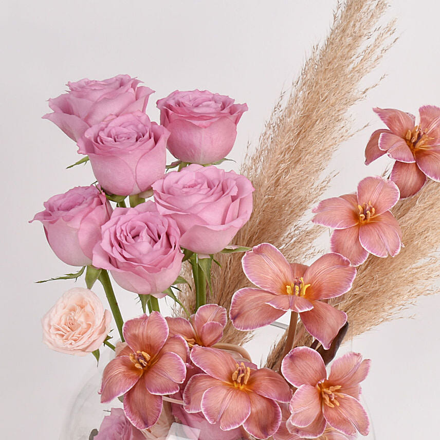 Tulips and Rose in Fish Bowl Delivery in Singapore - FNP SG
