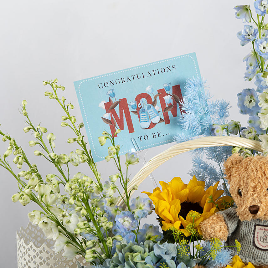 Congratulation MOM It's a Boy Flowers Basket Delivery in Singapore - FNP SG
