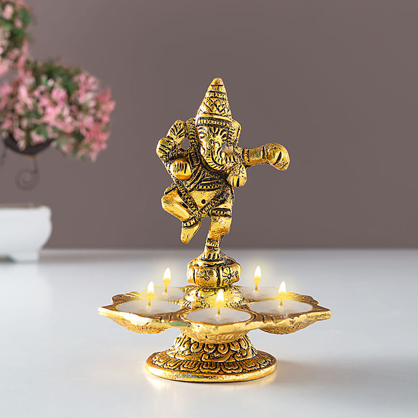 Designer Dancing Ganesha Idol with Diyas Delivery in Singapore - FNP SG