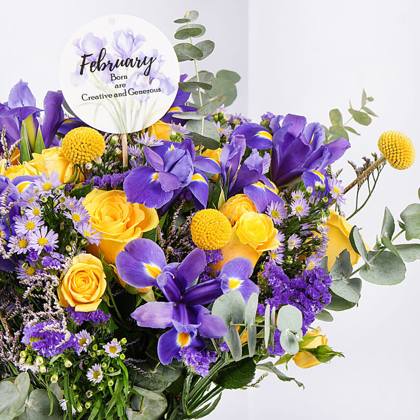 Premium Arrangement of Iris with Roses Delivery in Singapore - FNP SG