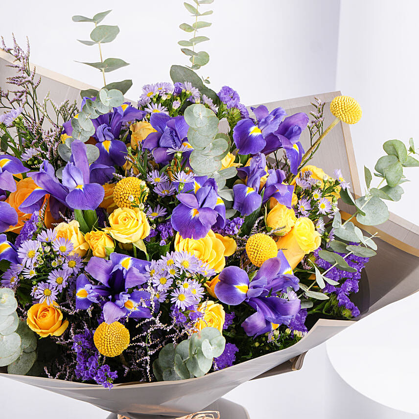Premium Bouquet of Iris with Roses Delivery in Singapore - FNP SG