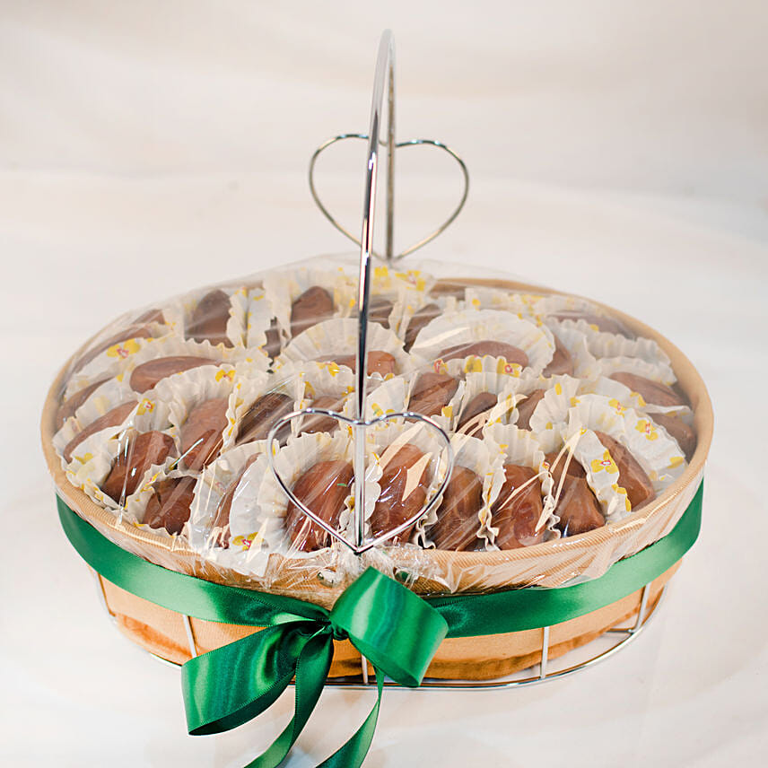 Dates and Oval Metal Biscuit Basket Delivery in Singapore - FNP SG