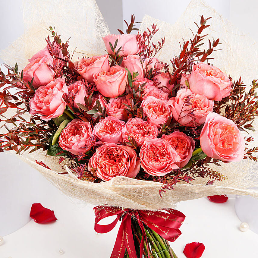 24 Coral Garden Roses Bouquet Delivery in Singapore - FNP SG