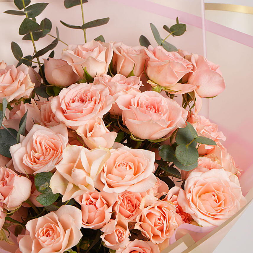 Peachy Blushes Rose Bouquet Delivery in Singapore - FNP SG