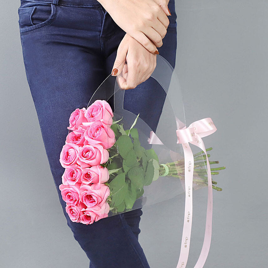 Aqua Pink Rose Elegance Delivery in Singapore - FNP SG