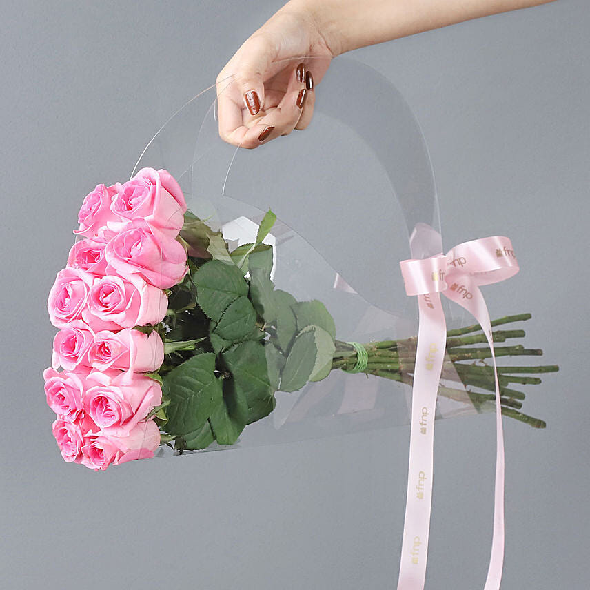 Aqua Pink Rose Elegance Delivery in Singapore - FNP SG