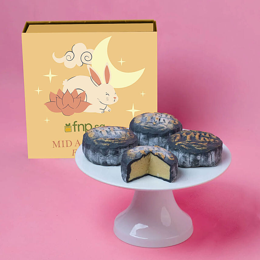 Durian Mooncake Black in Box Delivery in Singapore - FNP SG