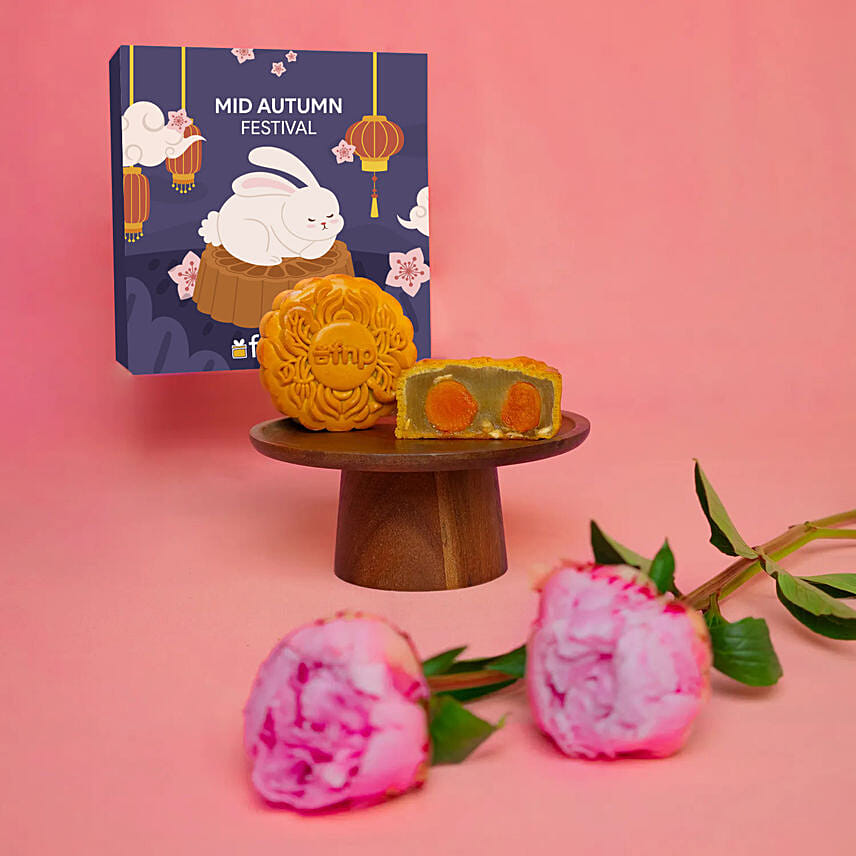 FNP Double Yolk Bakedskin Mooncake White Lotus Paste in Box Delivery in ...